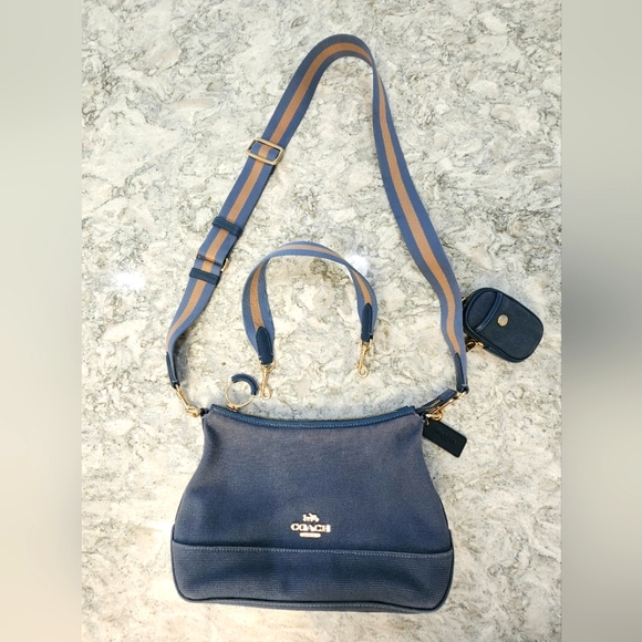 Coach | Bags | Coach Blue Ellis Shoulder Bag With Coin Purse | Poshmark